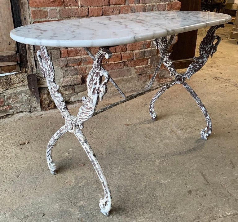 Early 20th Century French Swan Bistro Garden Table For Sale at 1stDibs