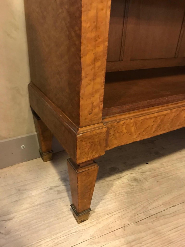 Early 20th Century French Sycamore Veneer and Marble Top Bibliotheque ...