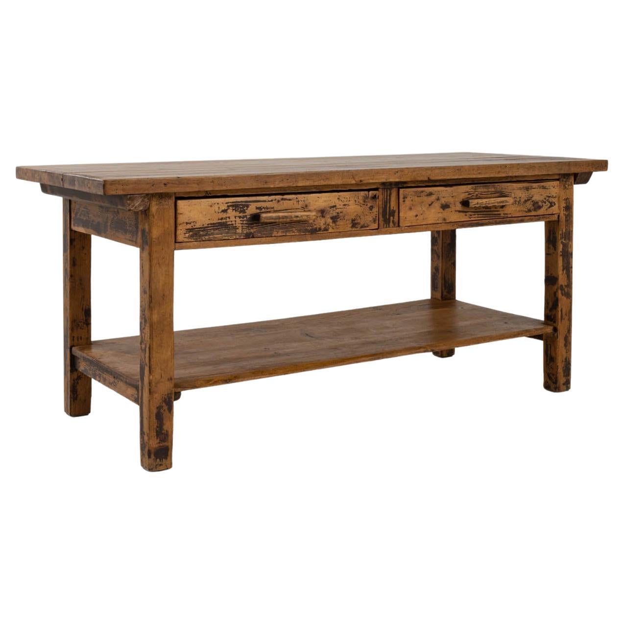 1800s French Wooden Work Table For Sale at 1stDibs