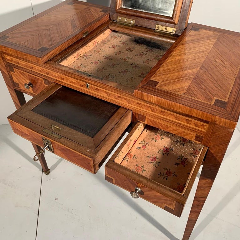 Early 20th Century French Walnut and Kingwood Dressing Table with ...