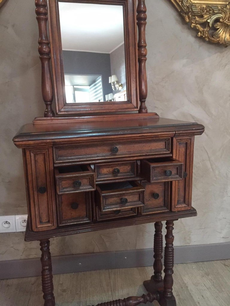 Early 20th Century, French Walnut Dressing Table, 1920s at 1stDibs