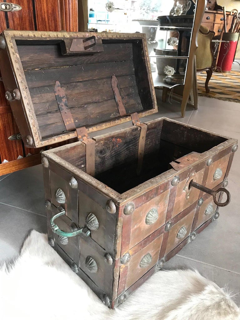 Early 20th Century French Wooden and Copper Safe, 1900s at 1stDibs