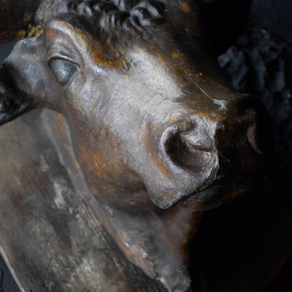 Early 20th Century French Zinc Butchers Bull Trade Sign For Sale at 1stDibs