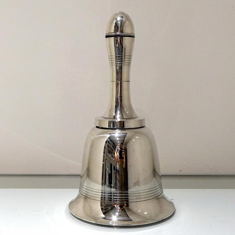 Early 20th Century George V Silver Plate Bell Formed Cocktail Shaker ...