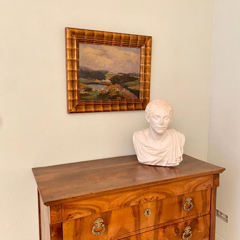 Early 20th Century German Art Deco Landscape Oil Painting Frame, circa ...