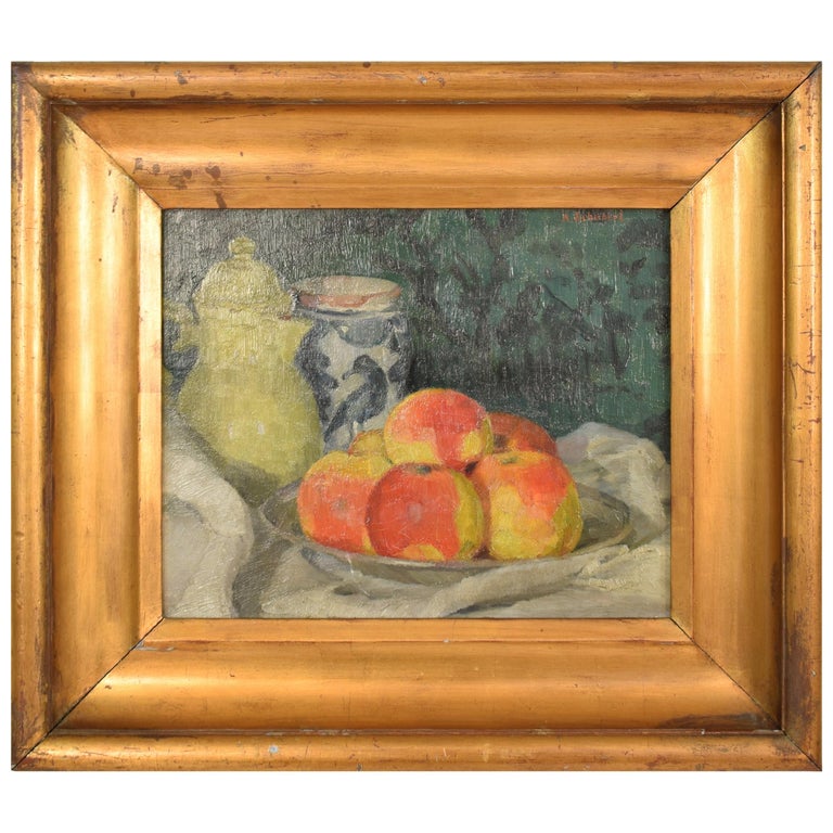 Early 20th Century German Art Deco Still Life Oil Painting, circa 1930 ...