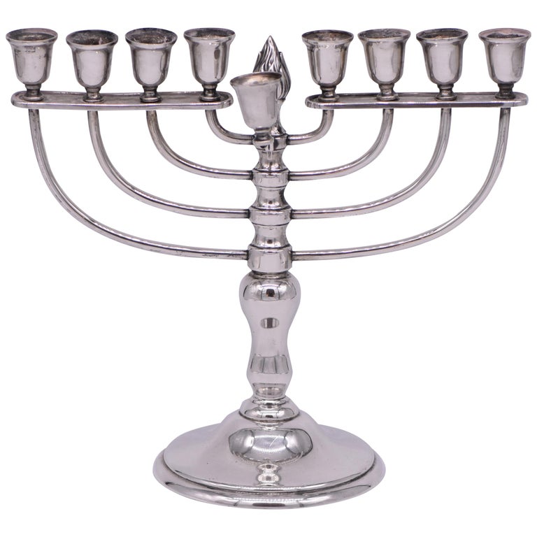 Early 20th Century German Silver Hanukkah Lamp Menorah at 1stDibs
