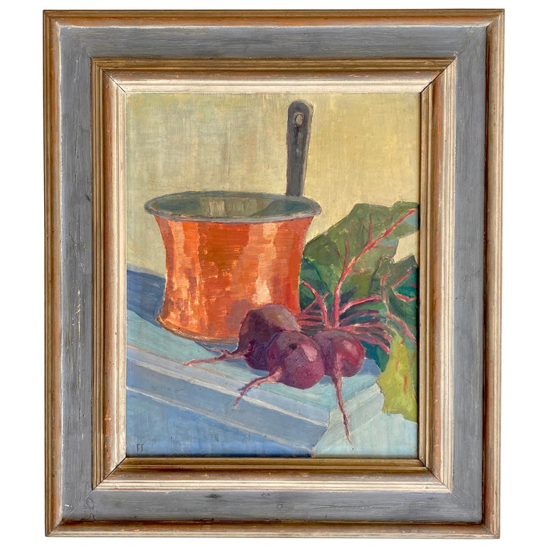 Early 20th Century German Still Life Oil Painting, Around 1950 at 1stDibs