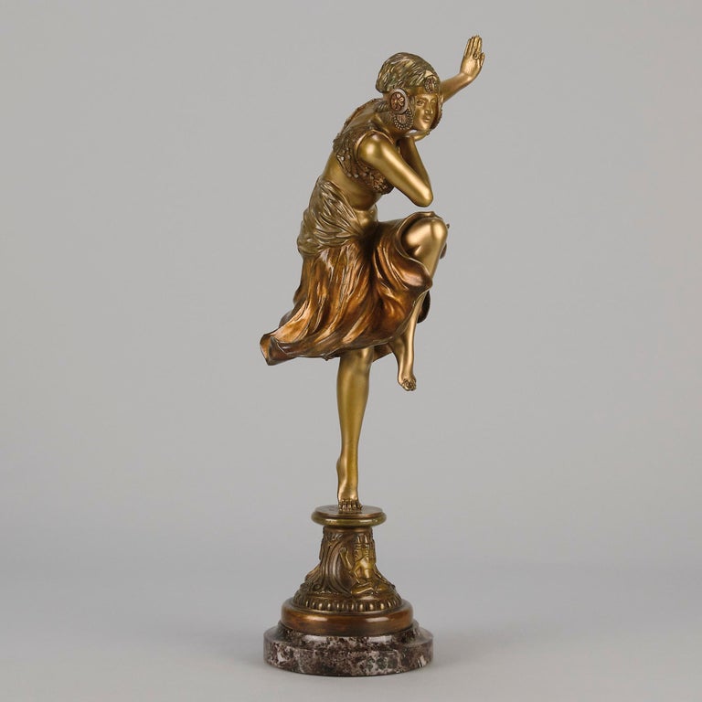 Early 20th Century Gilt Bronze Entitled "Hindu Dancer" by Claire ...