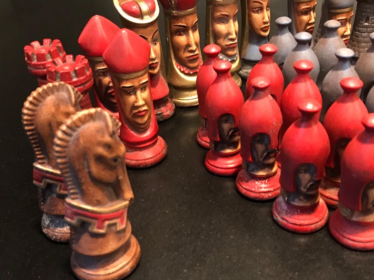 Late 20th Century Gothic Midieval “Game of Thrones” Style Chess Set at ...