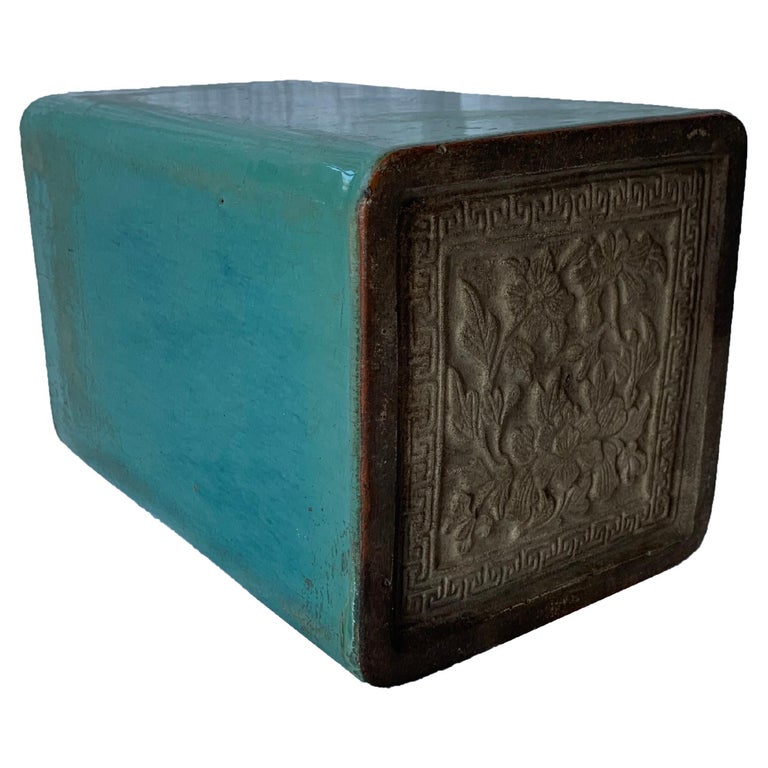 Chinese ceramic Green Glazed 'Shiwan' Opium Pillow, Early 20th Century ...