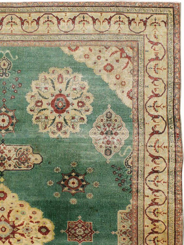 Early 20th Century Green, Red, and Beige Distressed Rug For Sale at ...