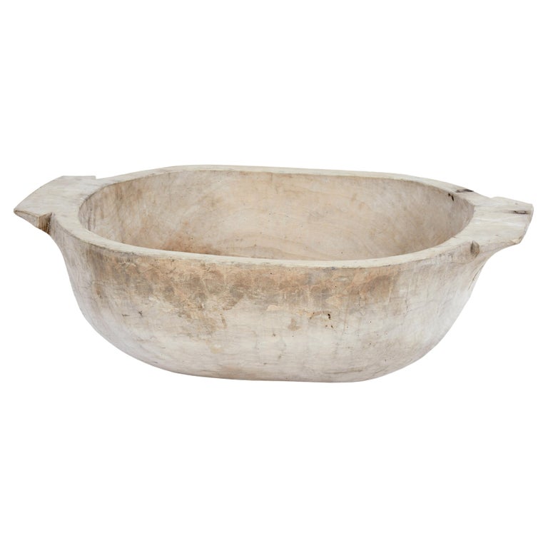 Early 20th Century Hand Carved Solid Wood Vessel For Sale at 1stDibs