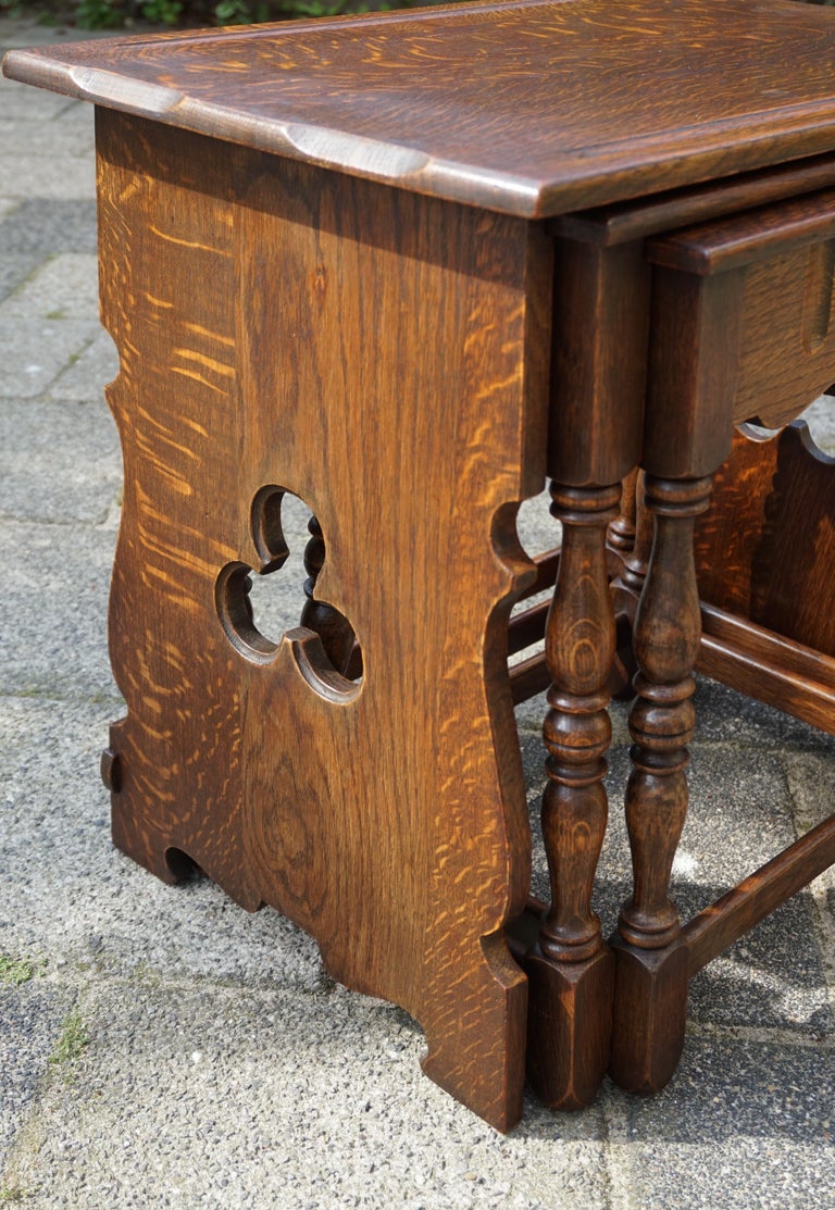 Early 20th Century Handcrafted Gothic Revival Nest of Tables from a ...