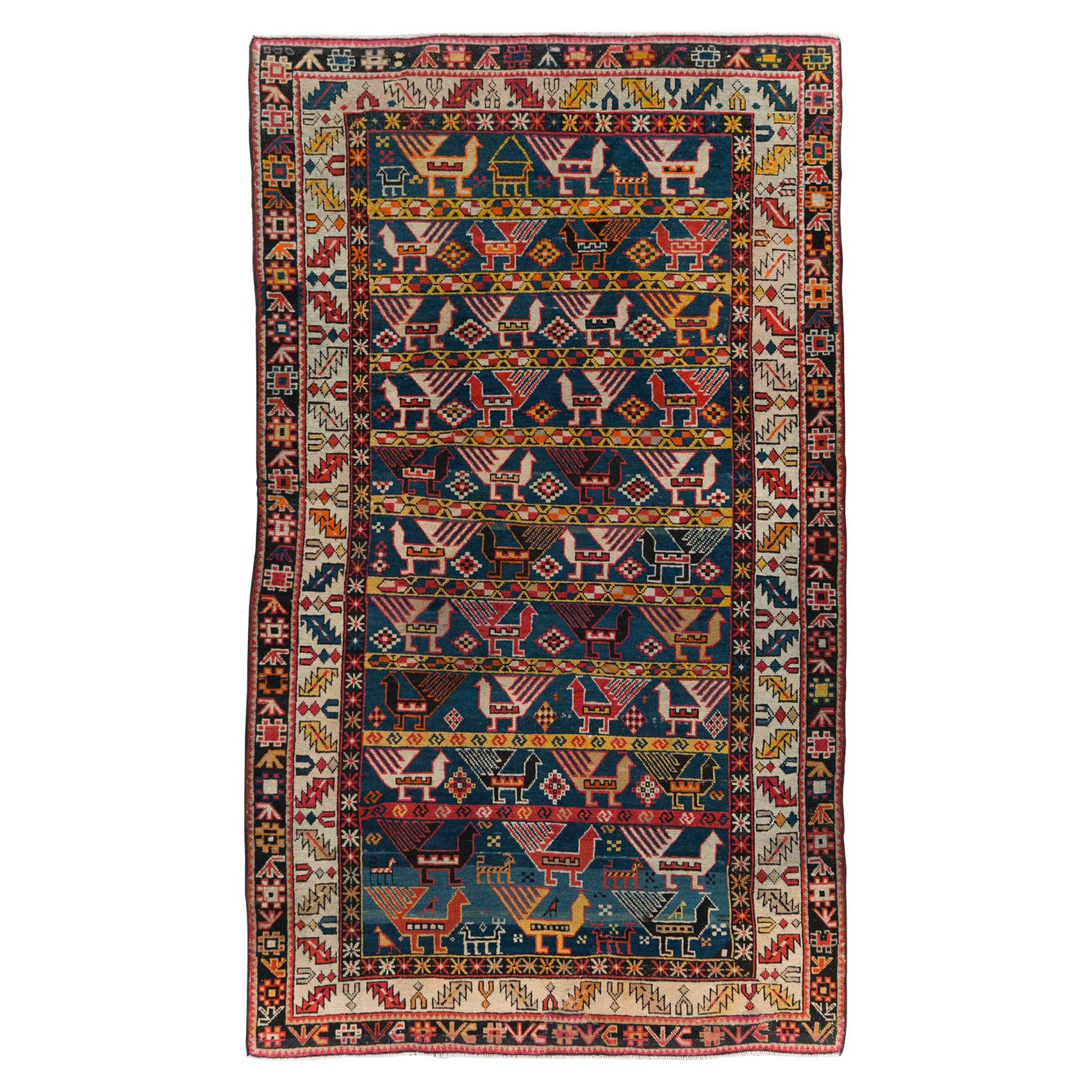 Early 20th Century Caucasian Rug For Sale at 1stDibs