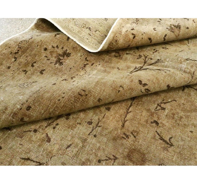 Early 20th Century Handmade Persian Large Area Rug in Golden Brown For ...