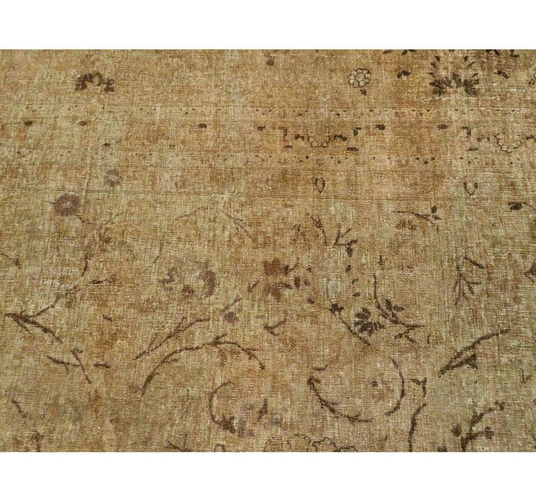 Early 20th Century Handmade Persian Large Area Rug in Golden Brown For ...