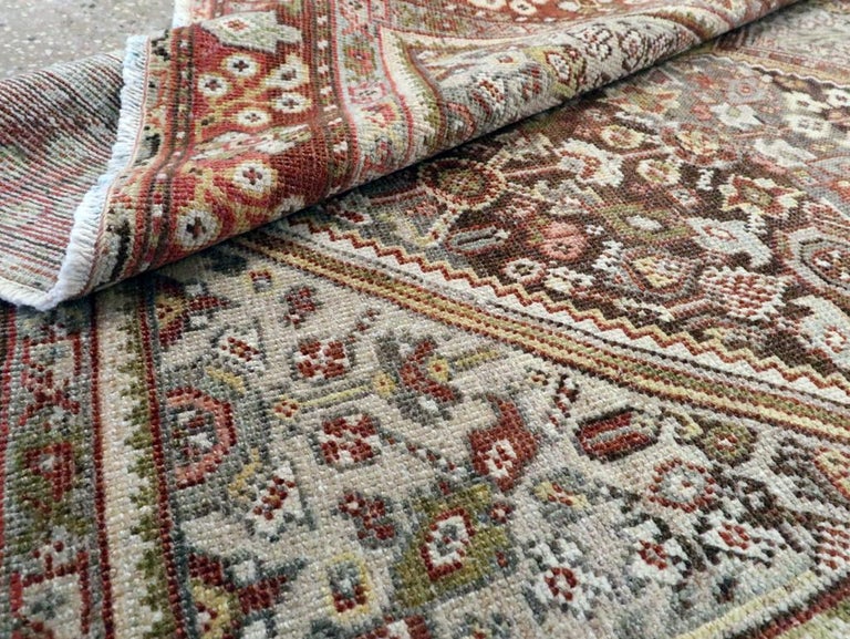 Early 20th Century Handmade Persian Mahal Accent Rug For Sale at 1stDibs