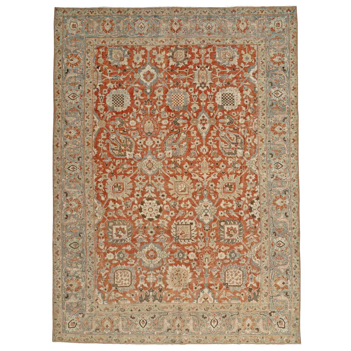 Early 20th Century Handmade Persian Room Size Carpet In Charcoal and ...