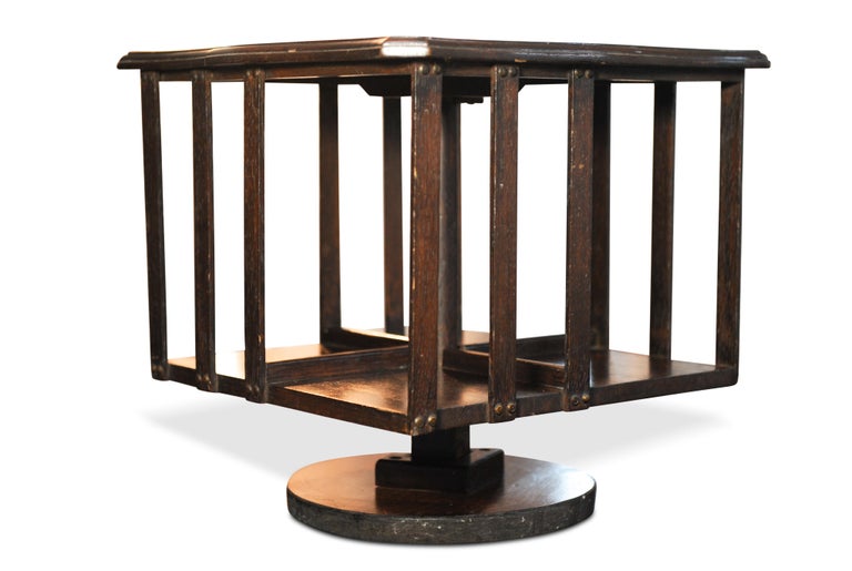 Early 20th Century Handmade Revolving Tabletop Bookcase with Chamfered ...