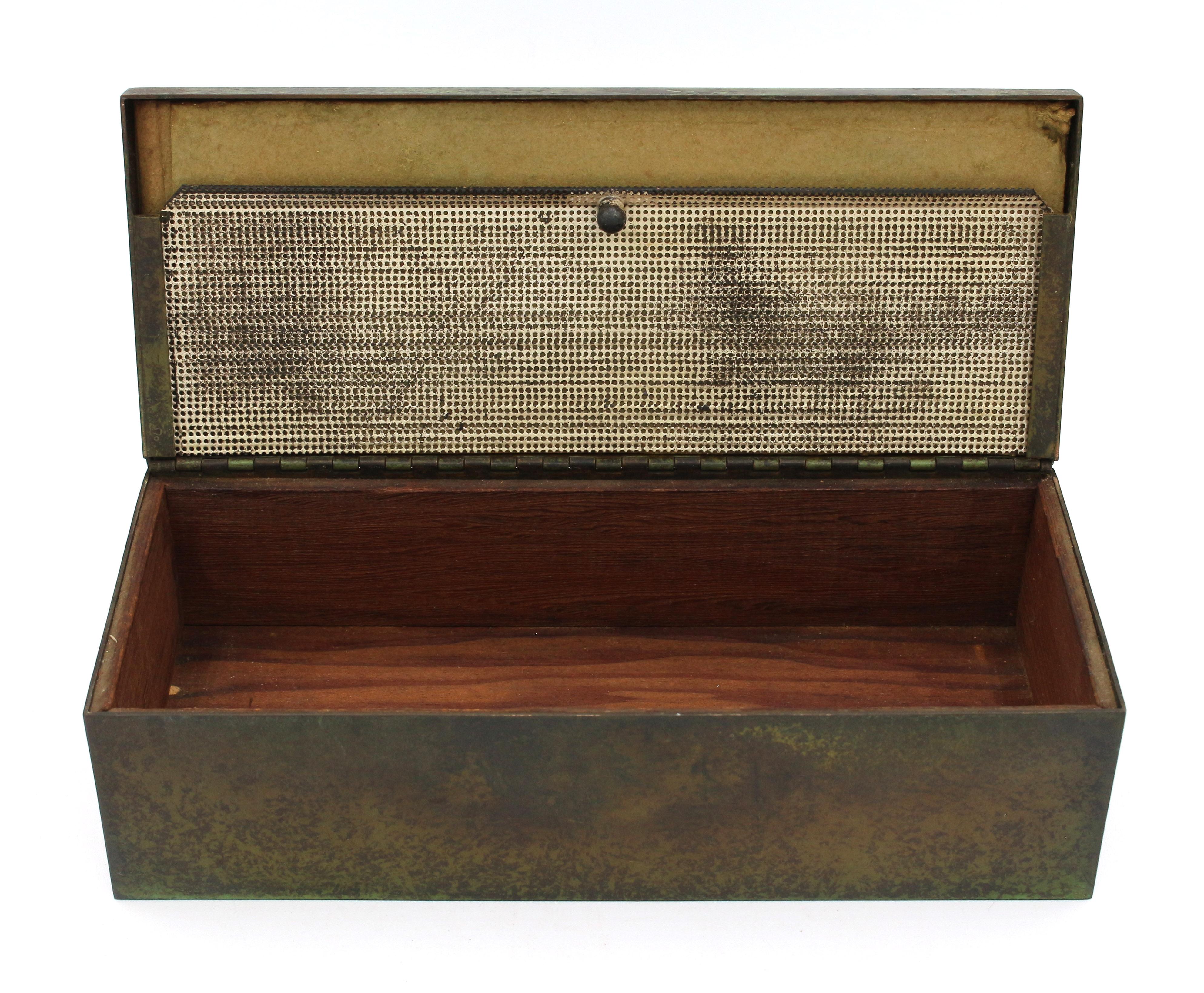Early 20th Century Heintz Art Metal Signed Bronze Cigar Humidor Box ...
