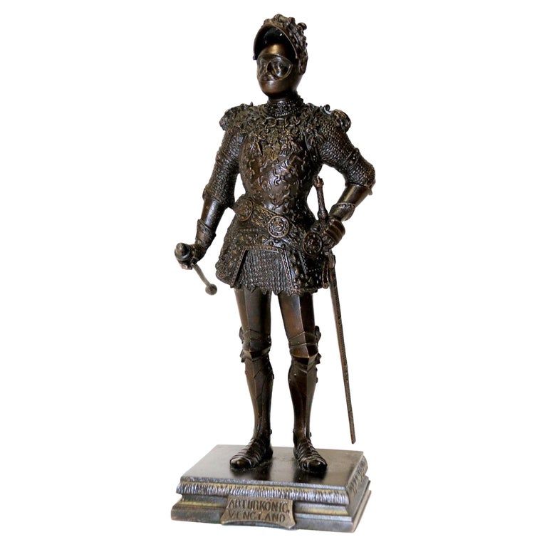 Early 20th Century Highly Detailed Bronze Study of King Arthur in ...