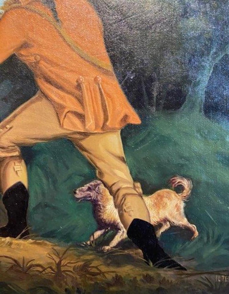 Early 20th Century, Hunter with Dog Oil on Canvas Painting For Sale at ...