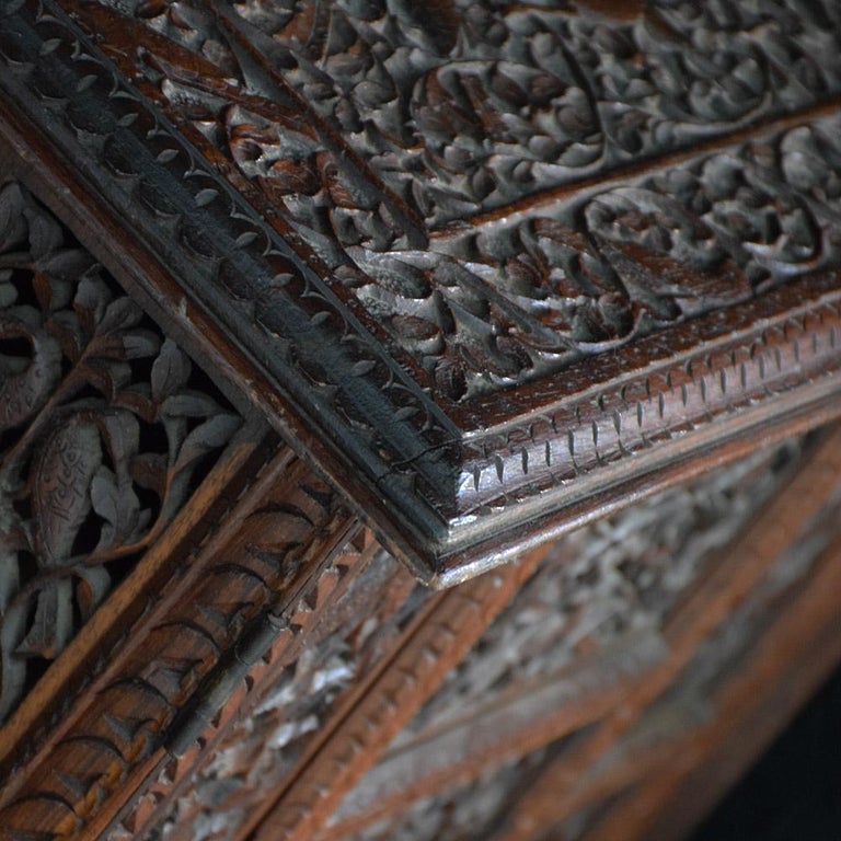 Early 20th Century Indian Square Hand Carved Occasional Table For Sale ...