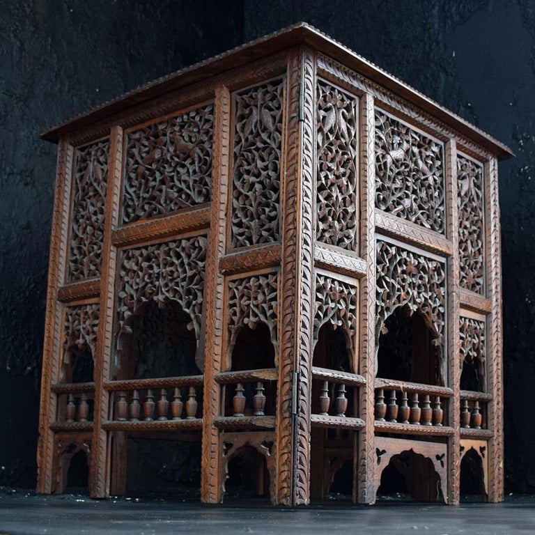 Early 20th Century Indian Square Hand Carved Occasional Table For Sale ...