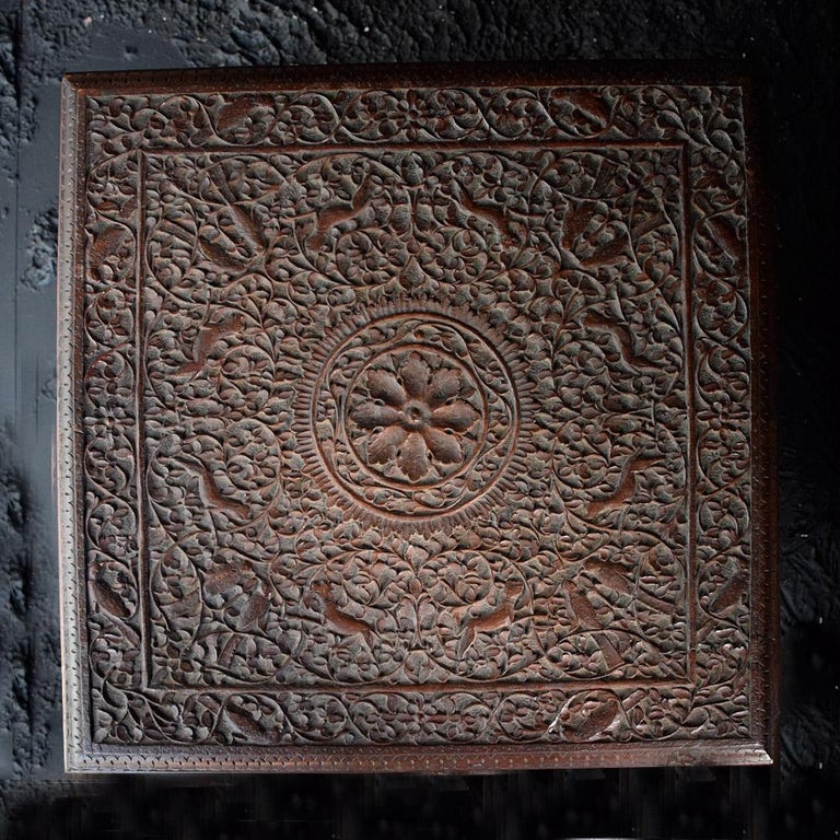Early 20th Century Indian Square Hand Carved Occasional Table For Sale ...