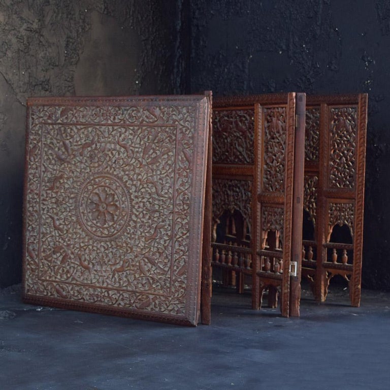 Early 20th Century Indian Square Hand Carved Occasional Table For Sale ...