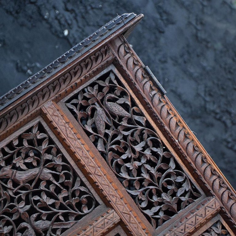 Early 20th Century Indian Square Hand Carved Occasional Table For Sale ...