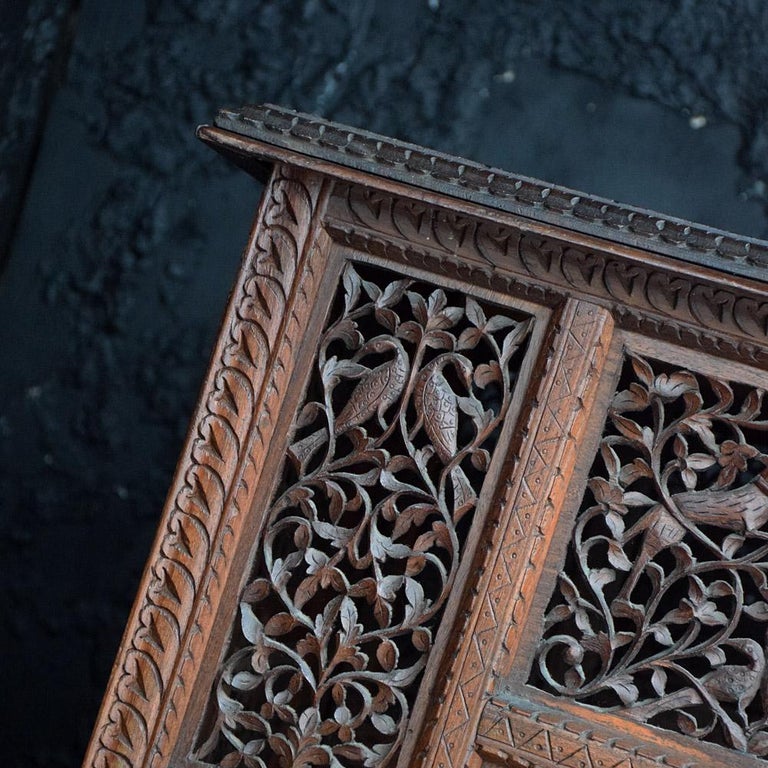 Early 20th Century Indian Square Hand Carved Occasional Table For Sale ...