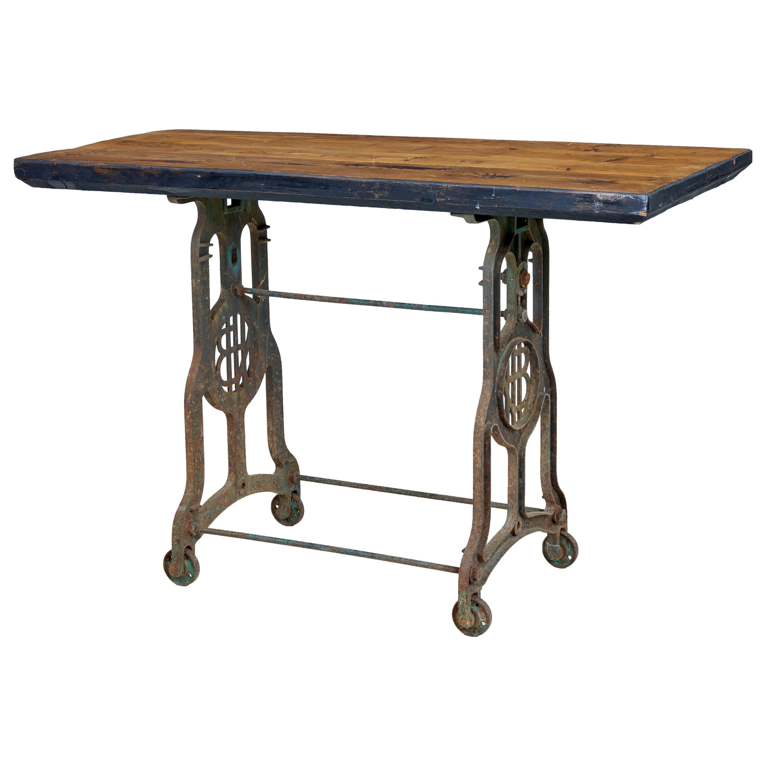Early 20th Century Converted Cast Iron Work Table at 1stDibs