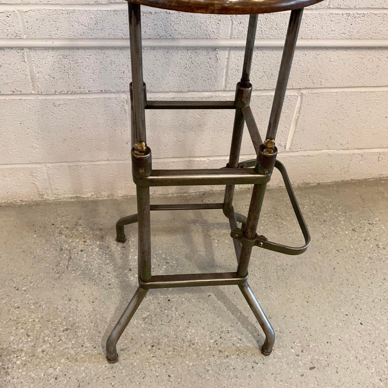 Early 20th Century Industrial Drafting Stool with Footrest For Sale at ...