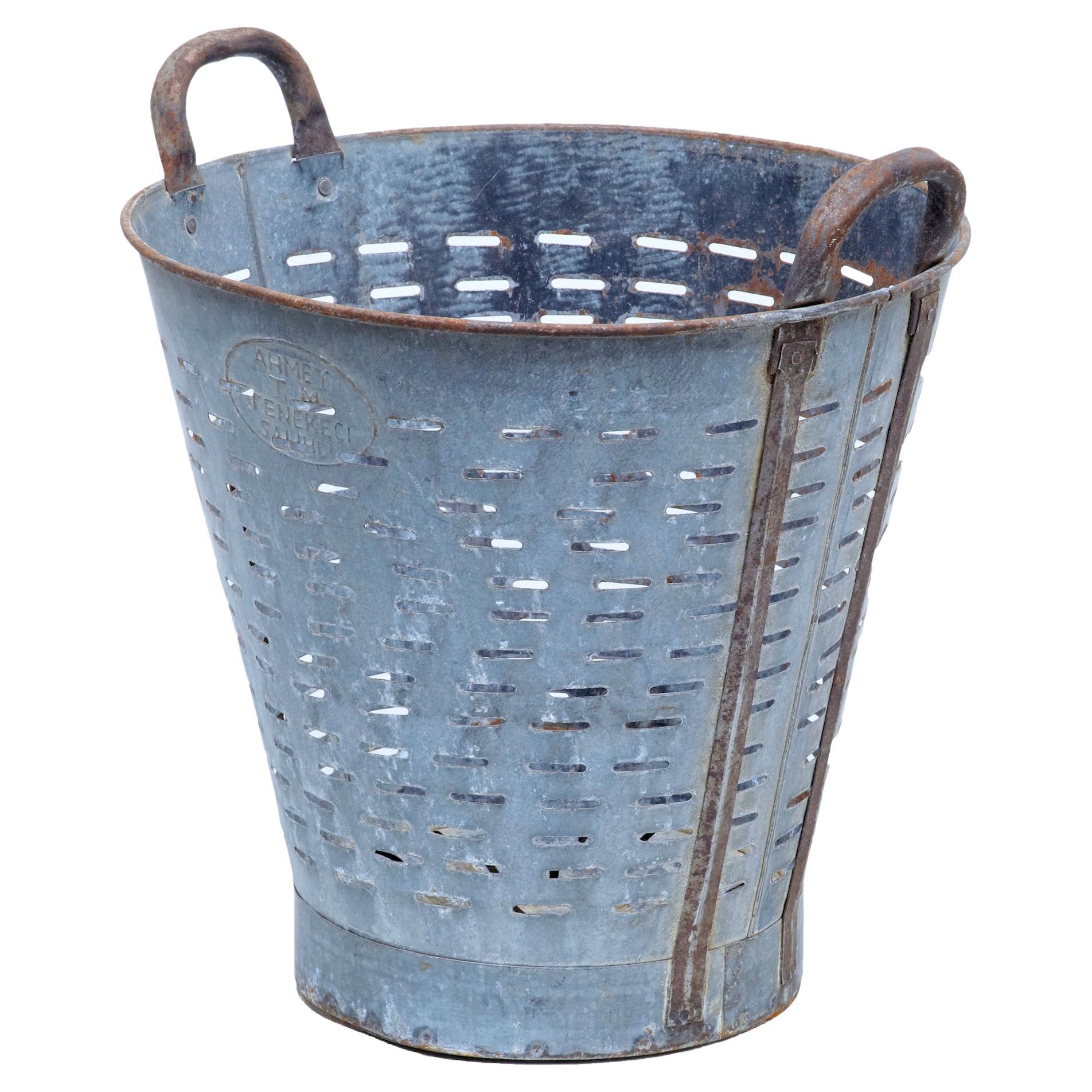 Early 20th Century Extra Large French Rye Basket at 1stDibs