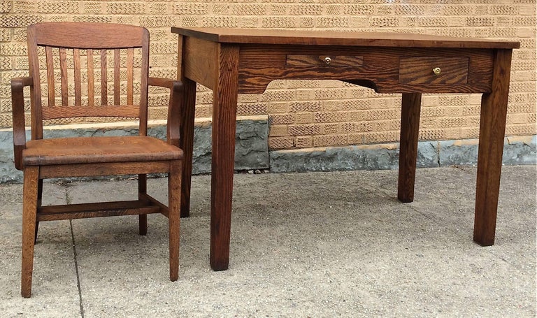 Early 20th Century Industrial Oak Engineer Foreman's Desk For Sale at ...