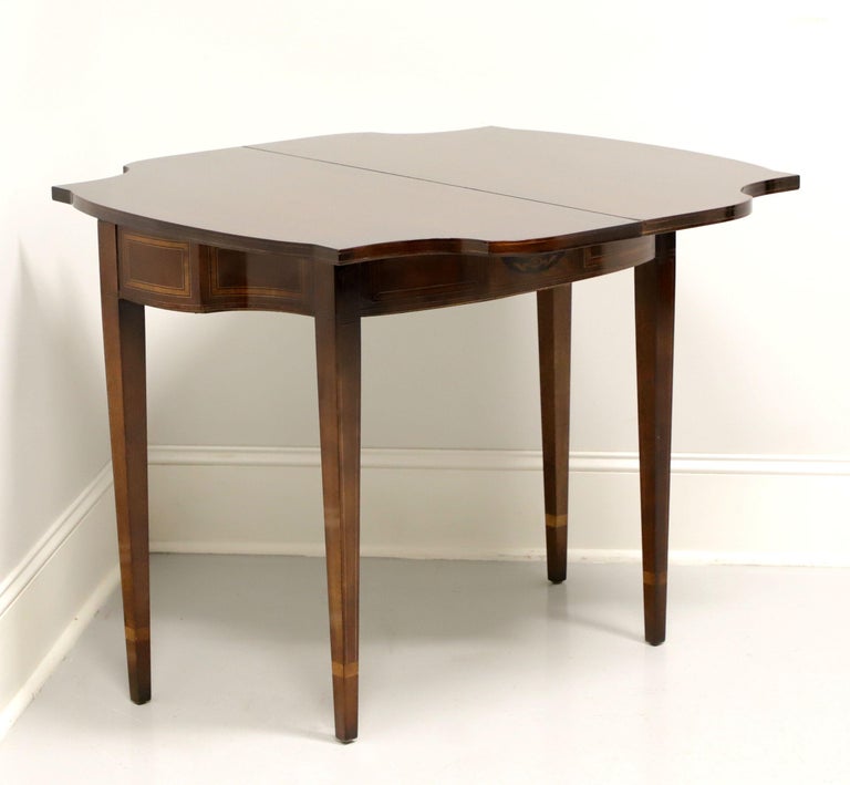 Mid 20th Century Inlaid Mahogany Federal Style Fold Top Game / Console ...
