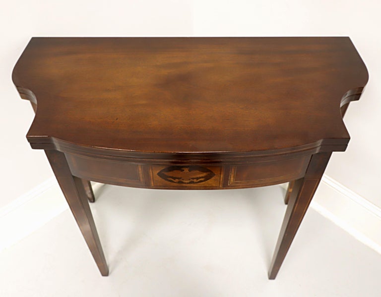 Mid 20th Century Inlaid Mahogany Federal Style Fold Top Game Console Table A For Sale At 1stdibs 