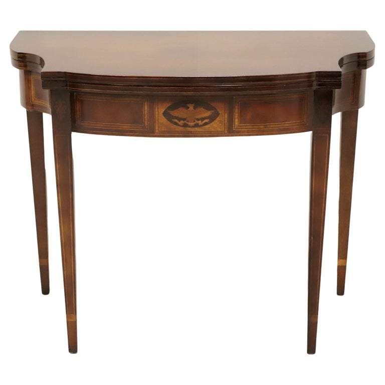 Mid 20th Century Inlaid Mahogany Federal Style Fold Top Game / Console ...