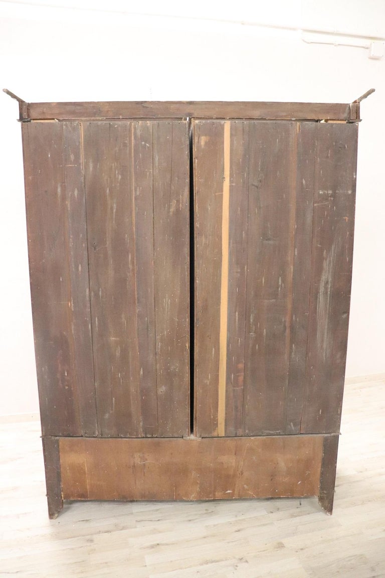 Early 20th Century Inlaid Walnut Wardrobe or Armoire with Mirror at 1stDibs