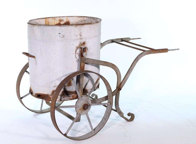 Early 20th Century Iron and Zinc French Water Barrow at 1stDibs