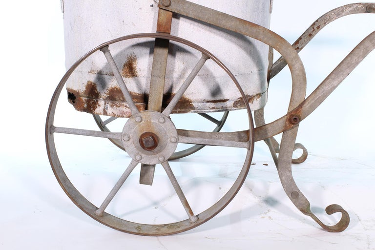 Early 20th Century Iron and Zinc French Water Barrow at 1stDibs
