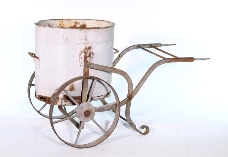 Early 20th Century Iron and Zinc French Water Barrow at 1stDibs
