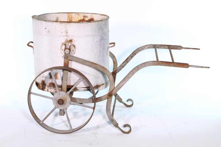 Early 20th Century Iron and Zinc French Water Barrow at 1stDibs