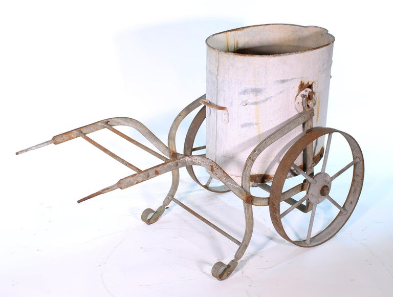 Early 20th Century Iron and Zinc French Water Barrow at 1stDibs