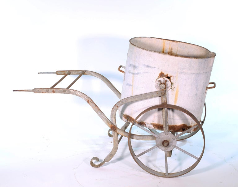 Early 20th Century Iron and Zinc French Water Barrow at 1stDibs