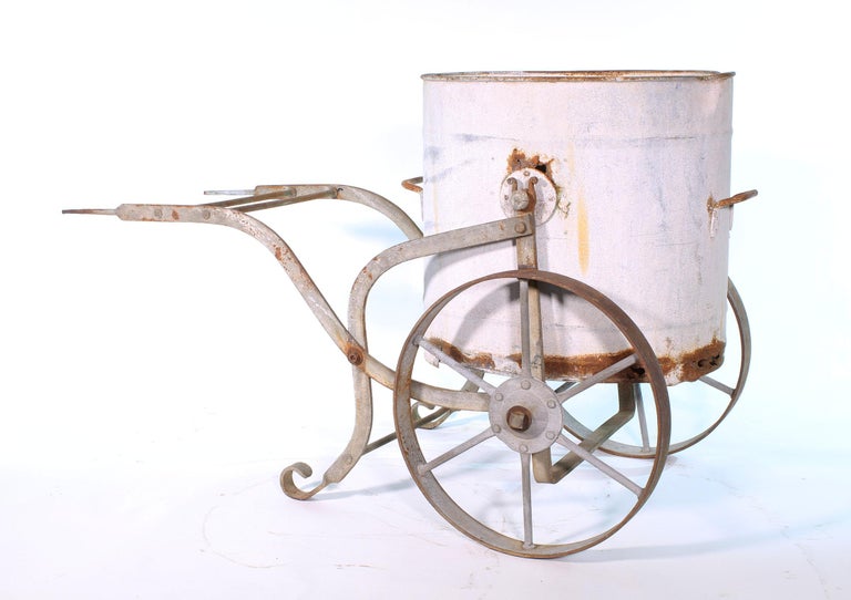 Early 20th Century Iron and Zinc French Water Barrow at 1stDibs