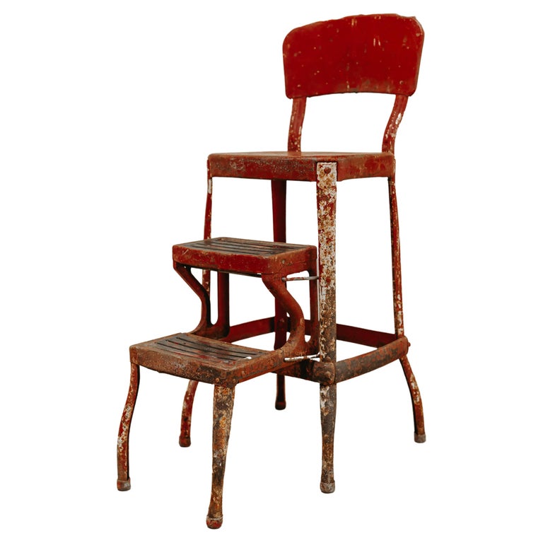 Early 20th Century Iron Chair/Steps at 1stDibs