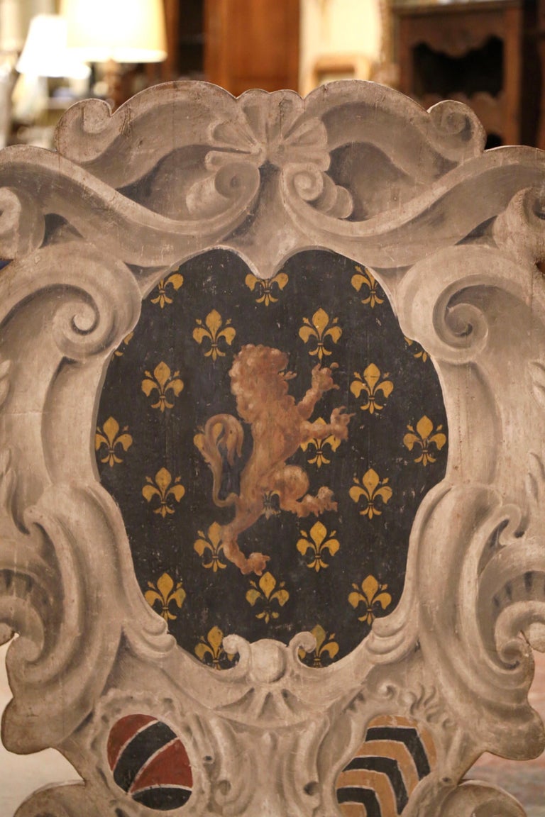 Early 20th Century Italian Carved Painted Wall Hanging Plaque with ...